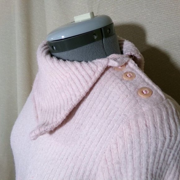 Hand Crafted | Sweaters | Fleece Ribbed Knit Sweater Top Xs Baby Pink ...